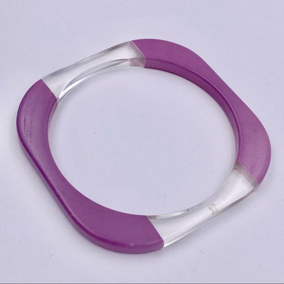 Vintage | Jewelry | Vintage Muted Lilac Purple And Clear Plastic Square ...